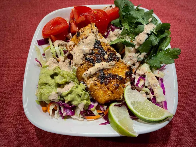 No-Tortilla Fish Taco Bowls Recipe