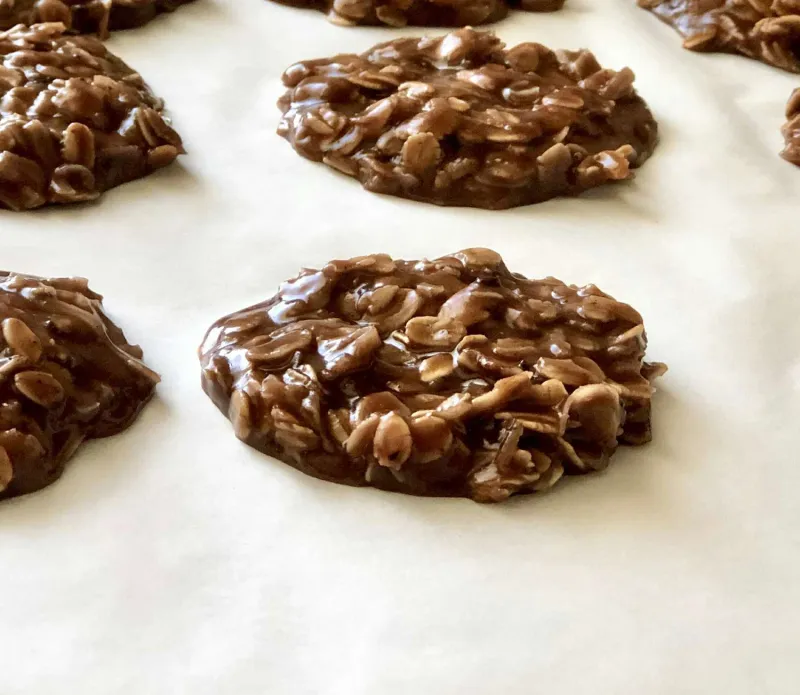 No-Bake Chocolate-Peanut Butter Drop Cookies Recipe